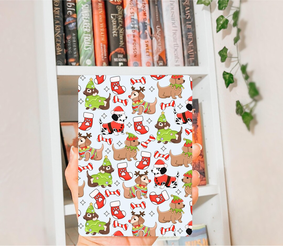 Blue Christmas Dogs Printable Kindle Scribe Insert for Clear Casebook ...