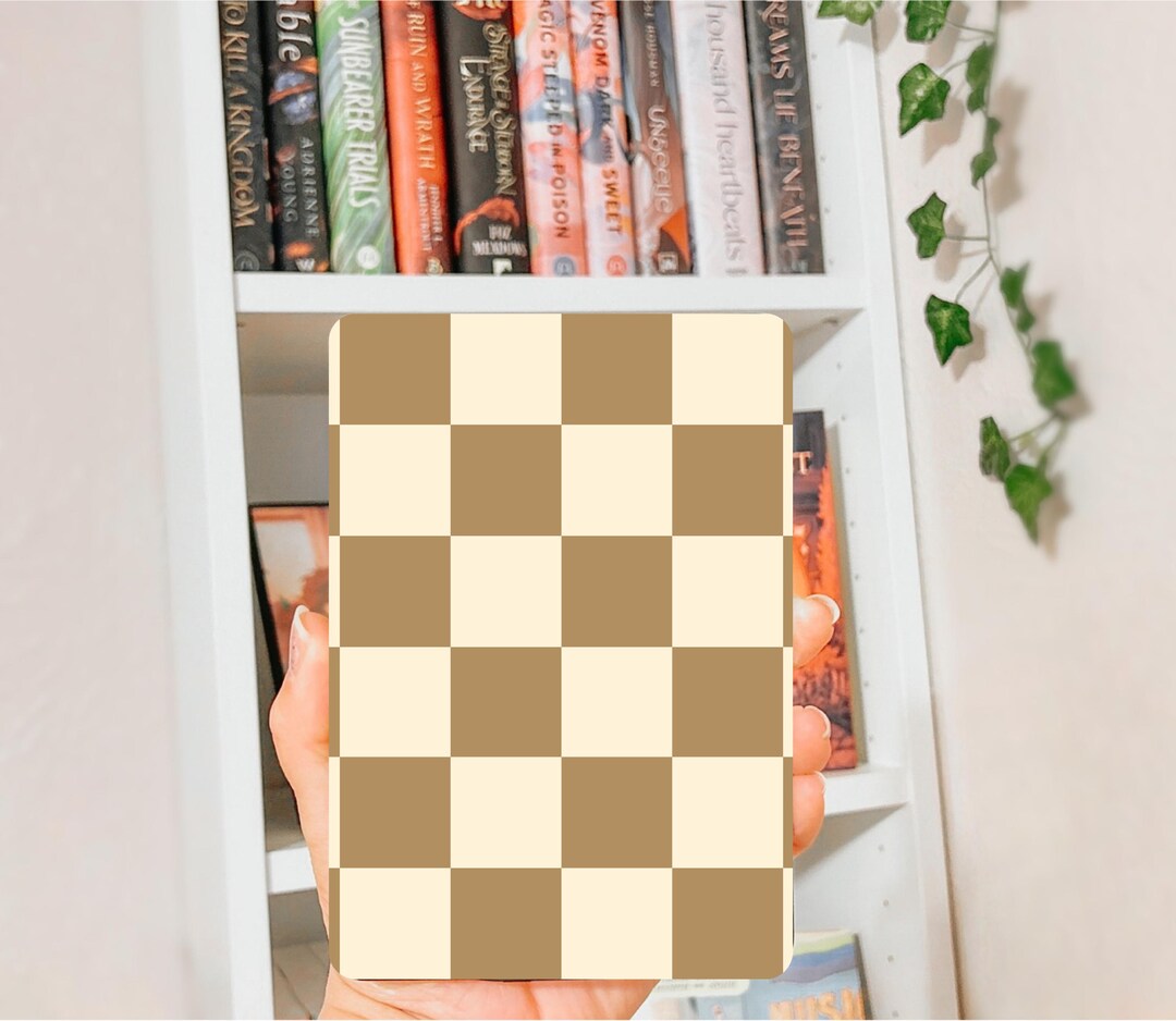 Large Brown Checkered Print. Printable Kindle Basic Insert for Clear ...