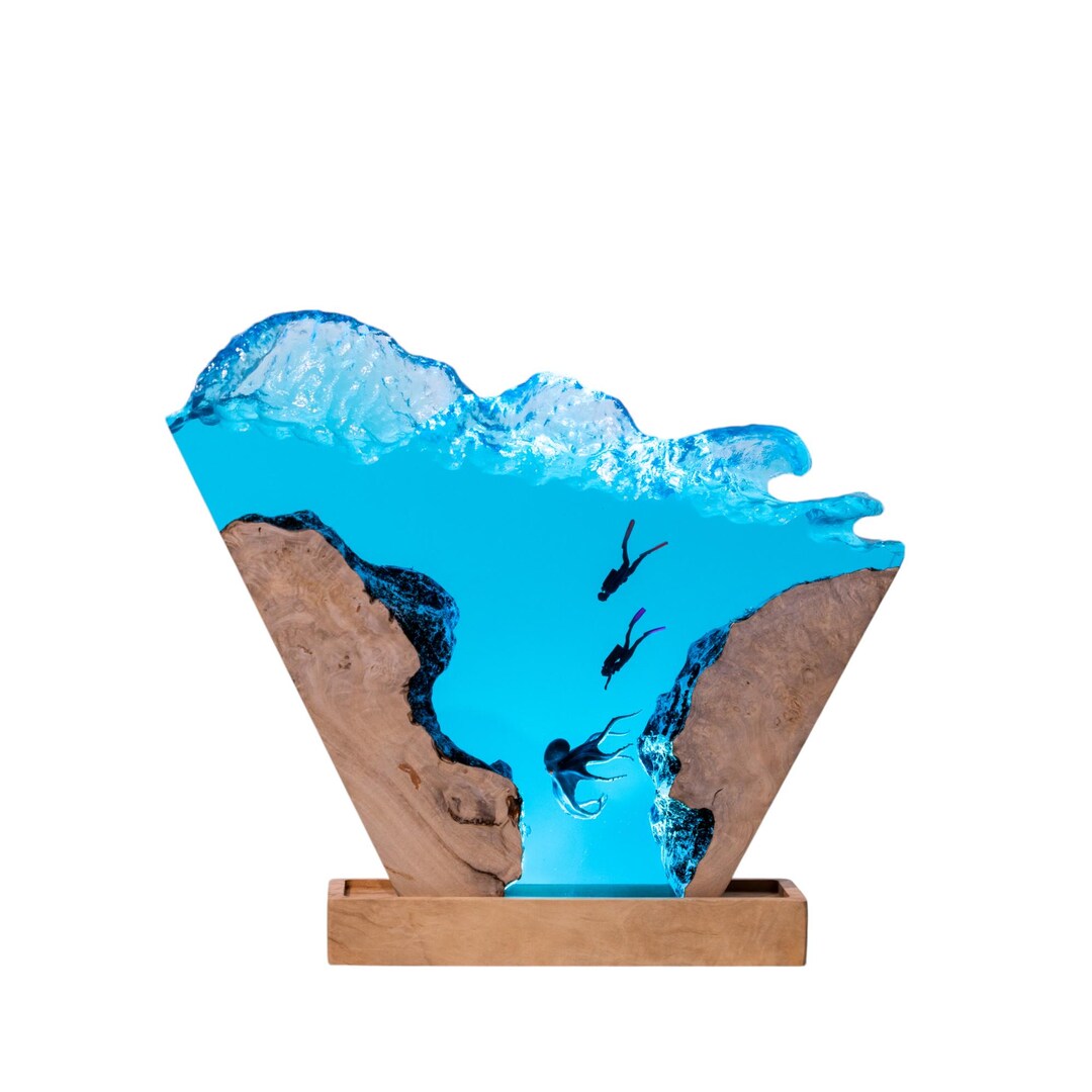 Deep Sea Lamp Octopus Epoxy Night Light Octopus Lamp Unique Gift for ...