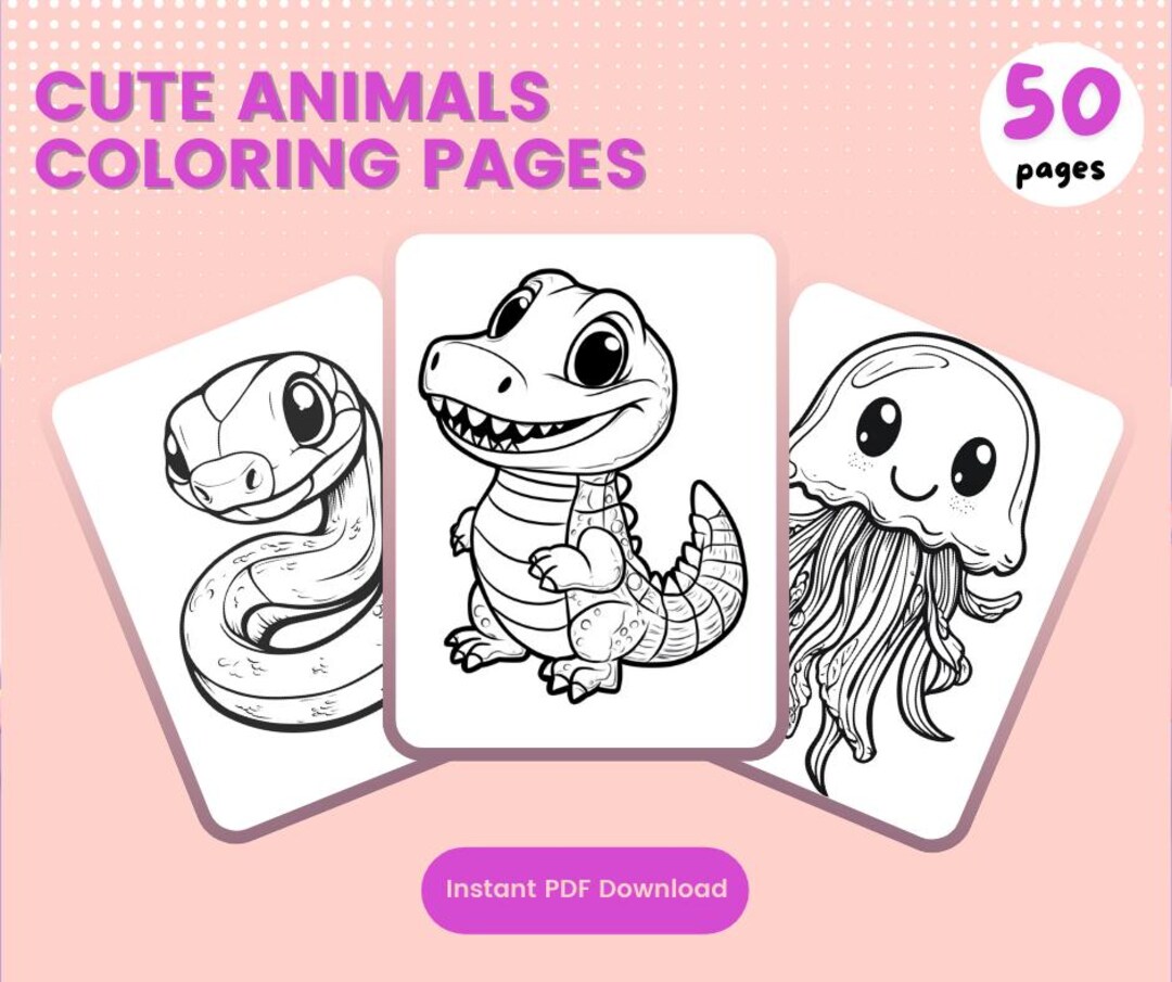 Cute Animal Coloring Pages for Kids | Adorable Wildlife Designs for ...