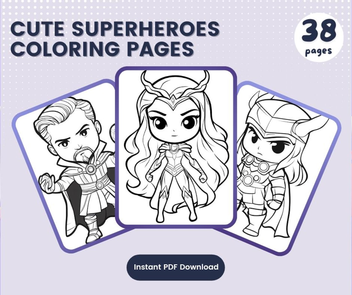 Superhero Coloring Pages for Kids Cute Superhero Coloring Book for ...
