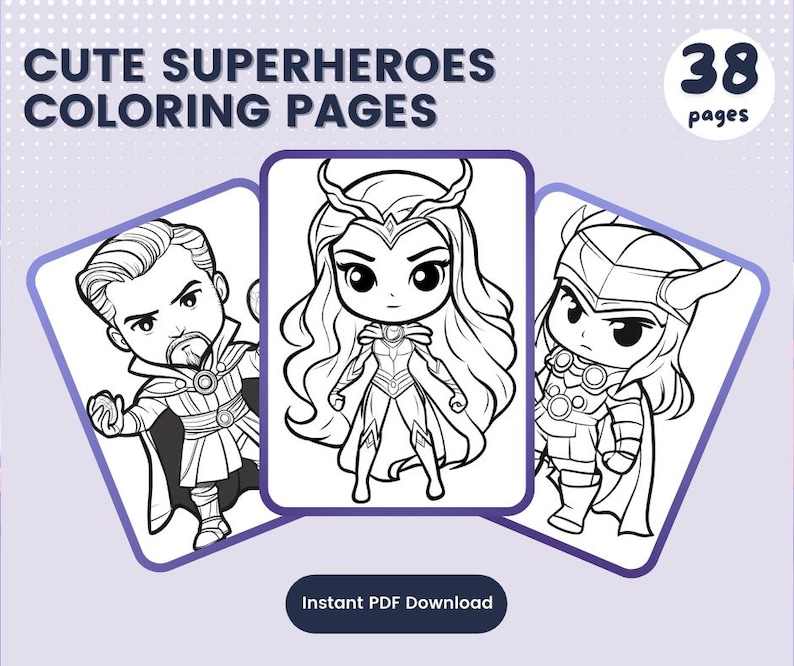 Superhero Coloring Pages for Kids Cute Superhero Coloring Book for ...