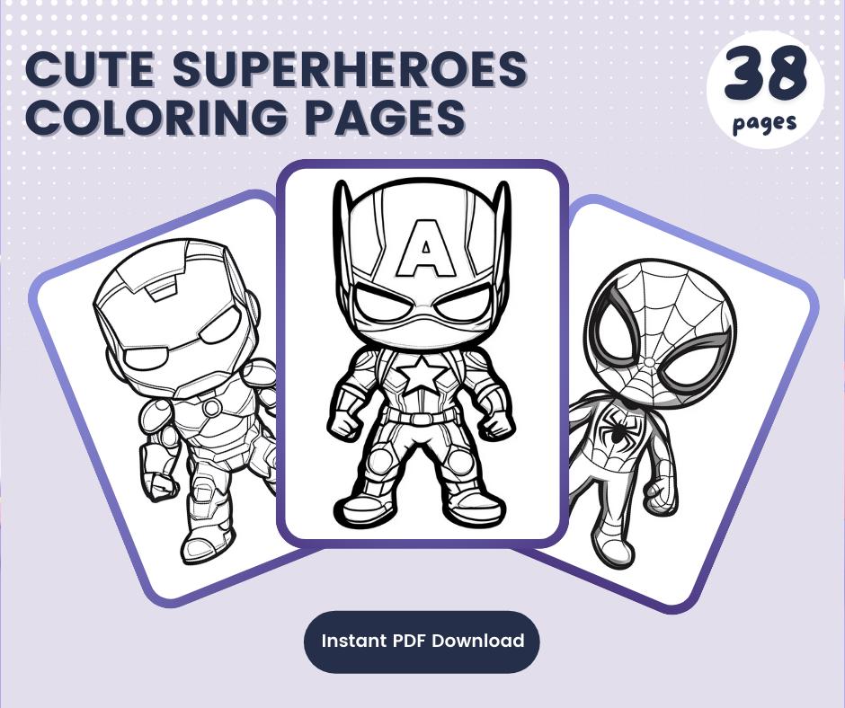 Superhero Coloring Pages for Kids Cute Superhero Coloring Book for ...