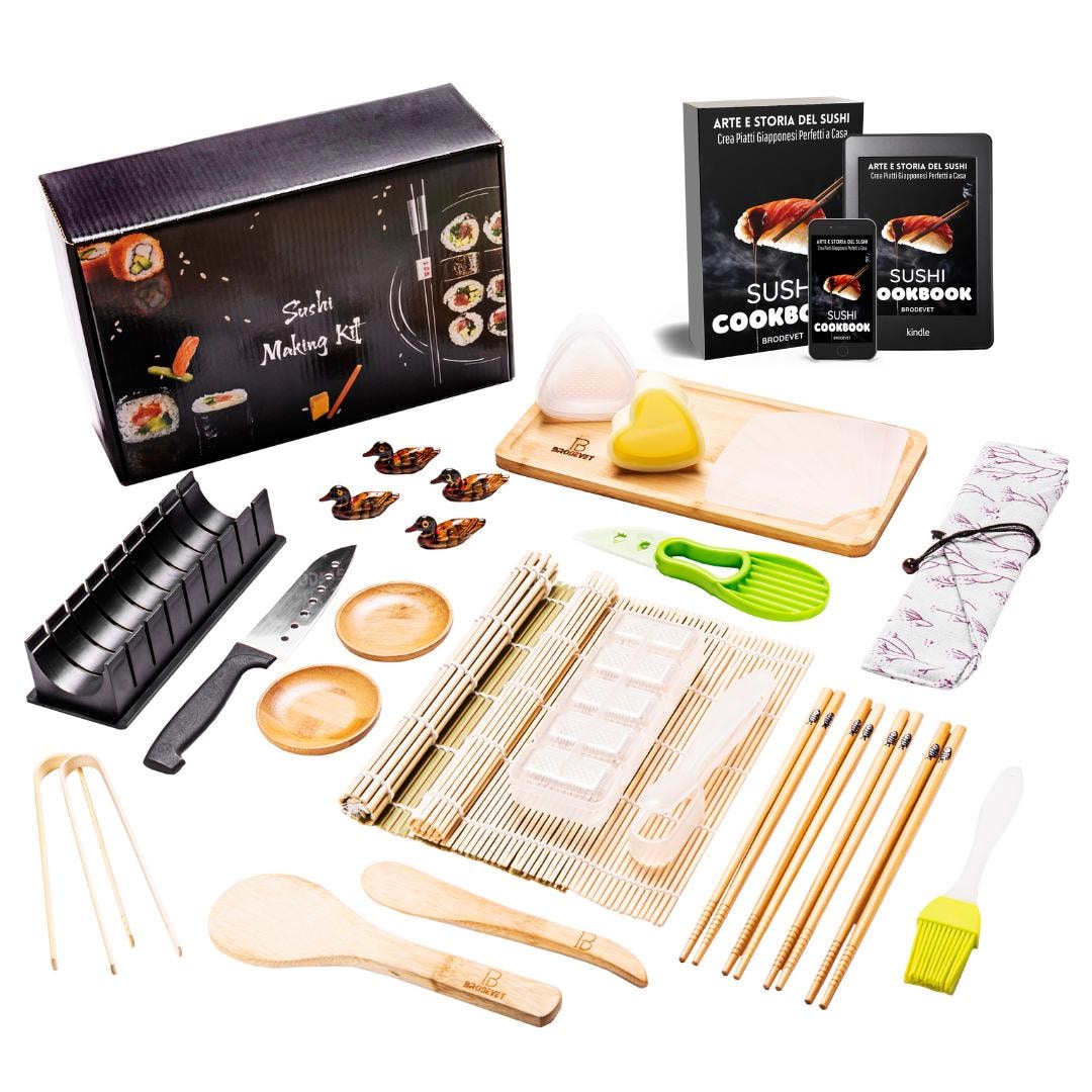 Complete Sushi Kit, 29 Pieces Including COOKBOOK, Professional Sushi ...