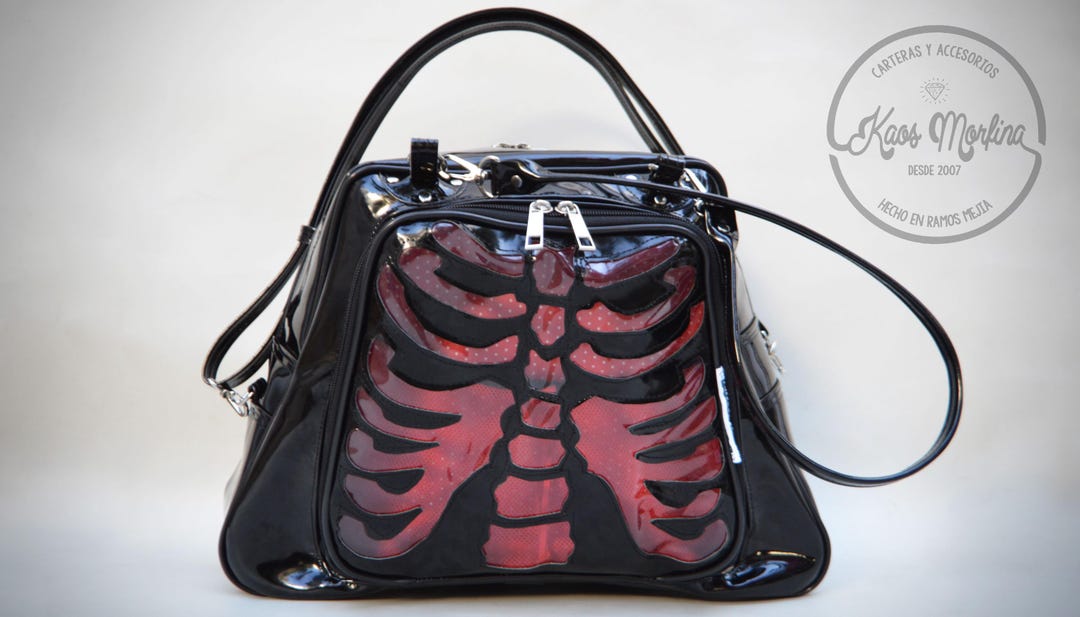 Thorax Bones Design Maxi Skeleton Bag, 3 in 1, Bag, Backpack, Crossbody ...