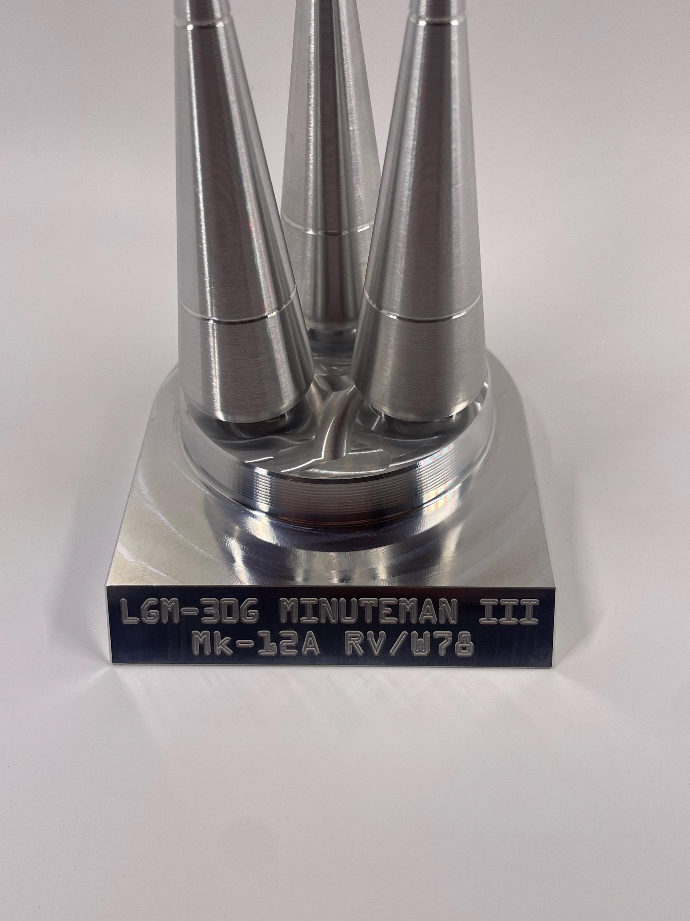 CNC Machined Aluminum Miniature Minuteman Lll Missile Mirv Warhead LGM-30G ICBM 1:21 Scale - Etsy