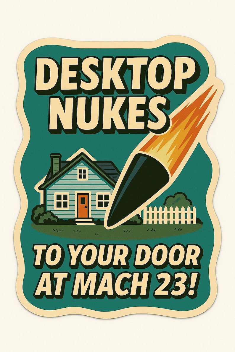 Desktop Nukes Mach 23 Warhead Delivery Sticker - Etsy