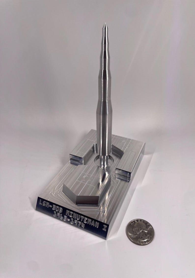 CNC Machined Aluminum Miniature Minuteman L Missile LGM-30B ICBM + Silo ...