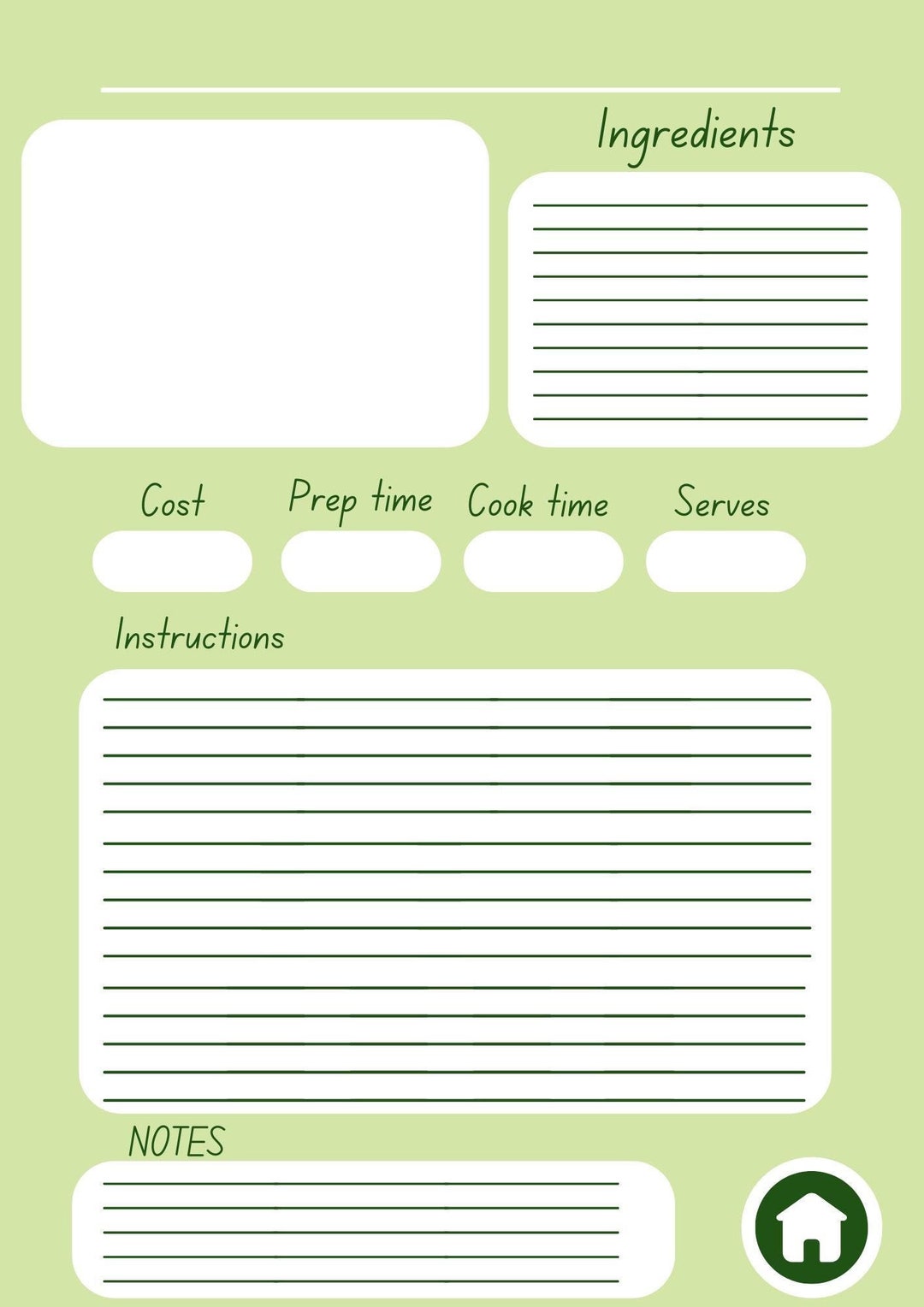 Blank Editable Cookbook Template Classic Style, Printable Recipe Book ...