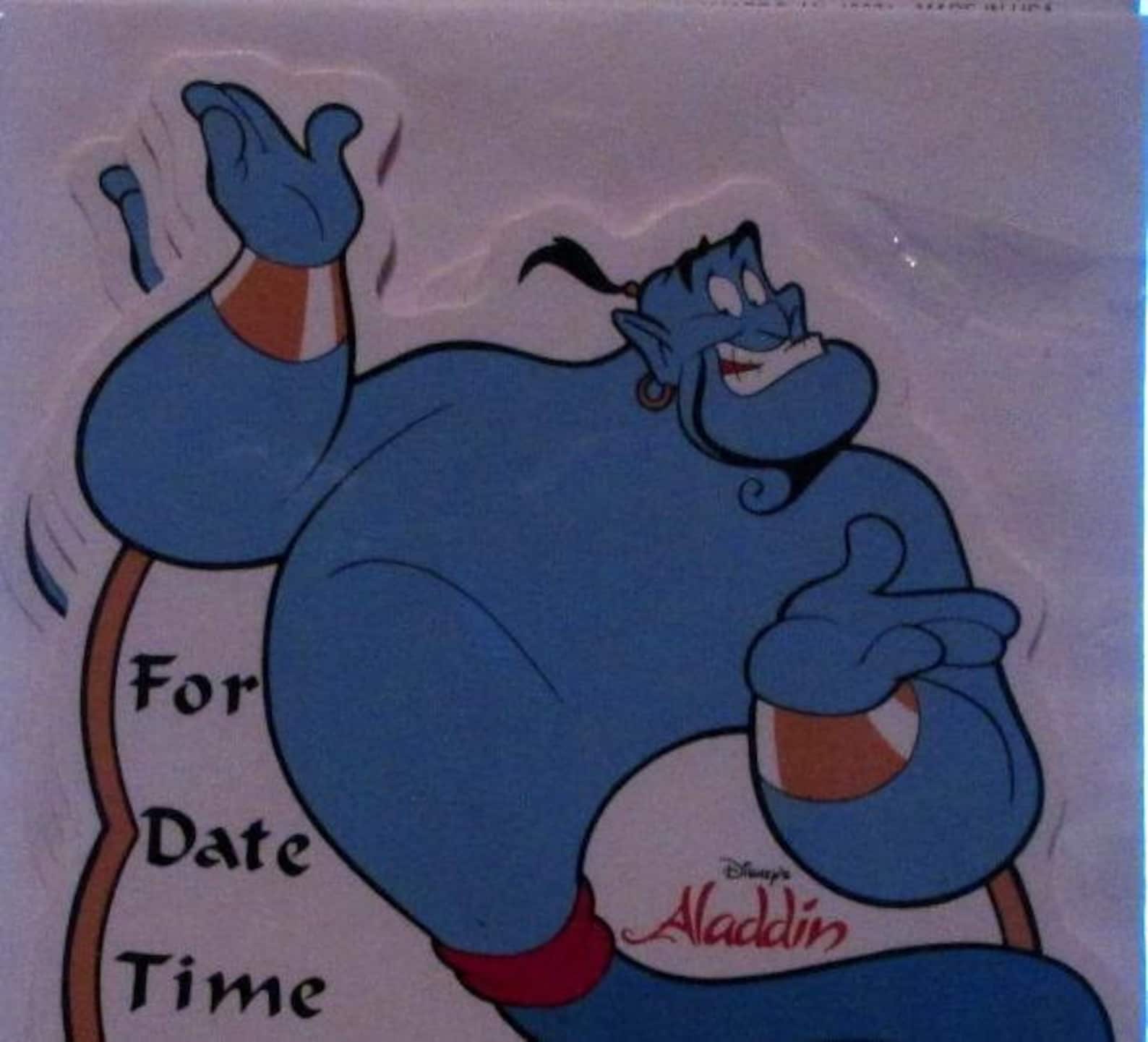 Vintage Disney's Aladdin Genie Birthday Party Invitations - Etsy