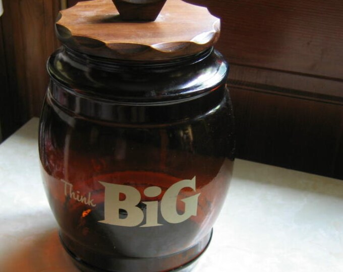 Vintage Siesta Ware Glass Barrel Cookie Jar Think Big - Etsy