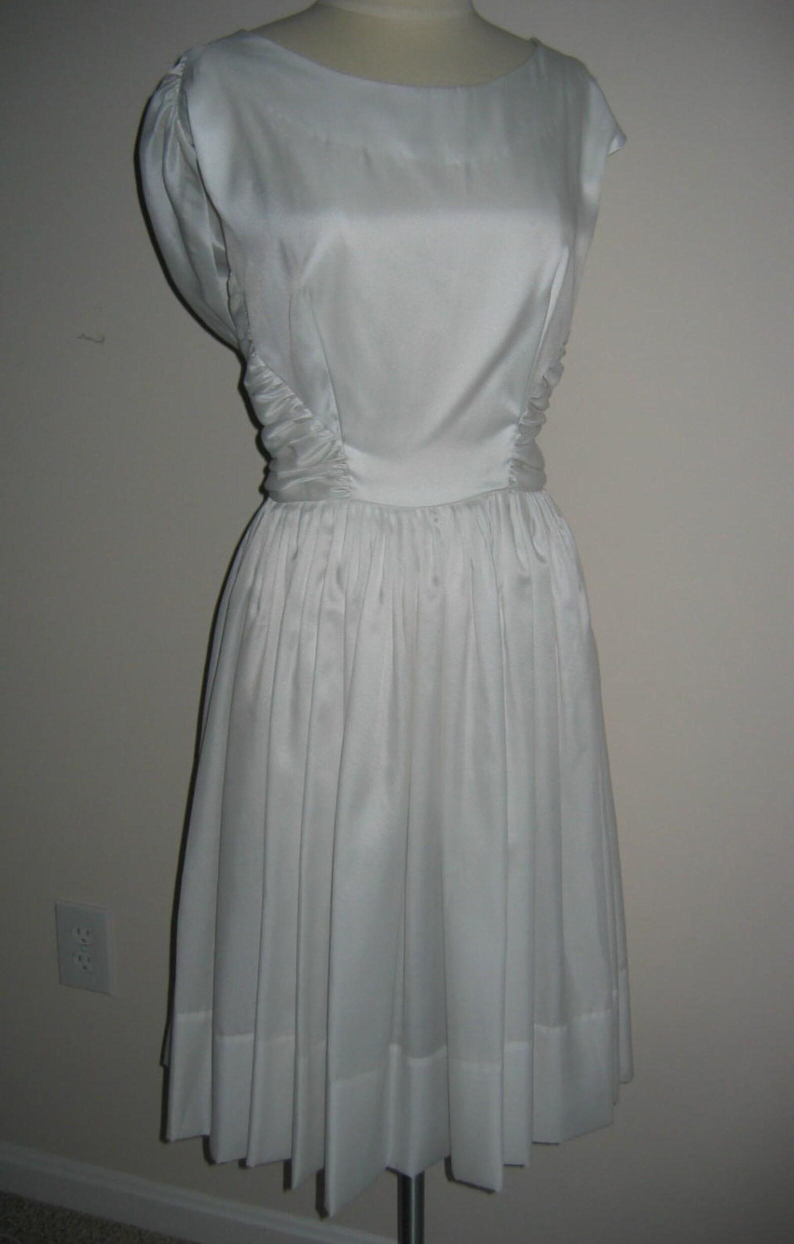 Vintage White Dress Ruched Detailing Sexy & Sheer - Etsy