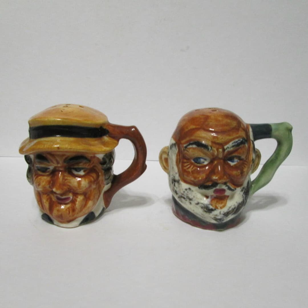 Vintage Salt & Pepper Shaker Set Toby Mug Style - Etsy