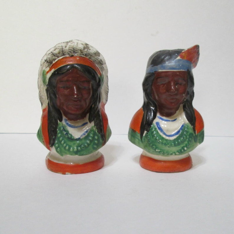 Vintage Salt & Pepper Shaker Set Indians Native Americans - Etsy