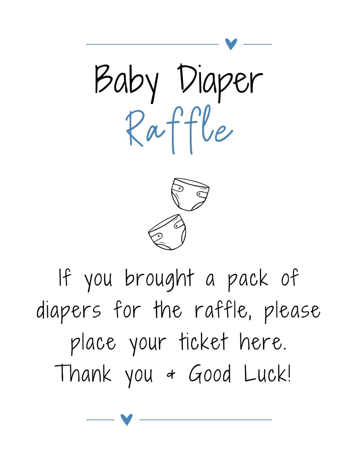 Baby Shower Diaper Raffle! Guests Bring Diapers for Raffle Tickets ...