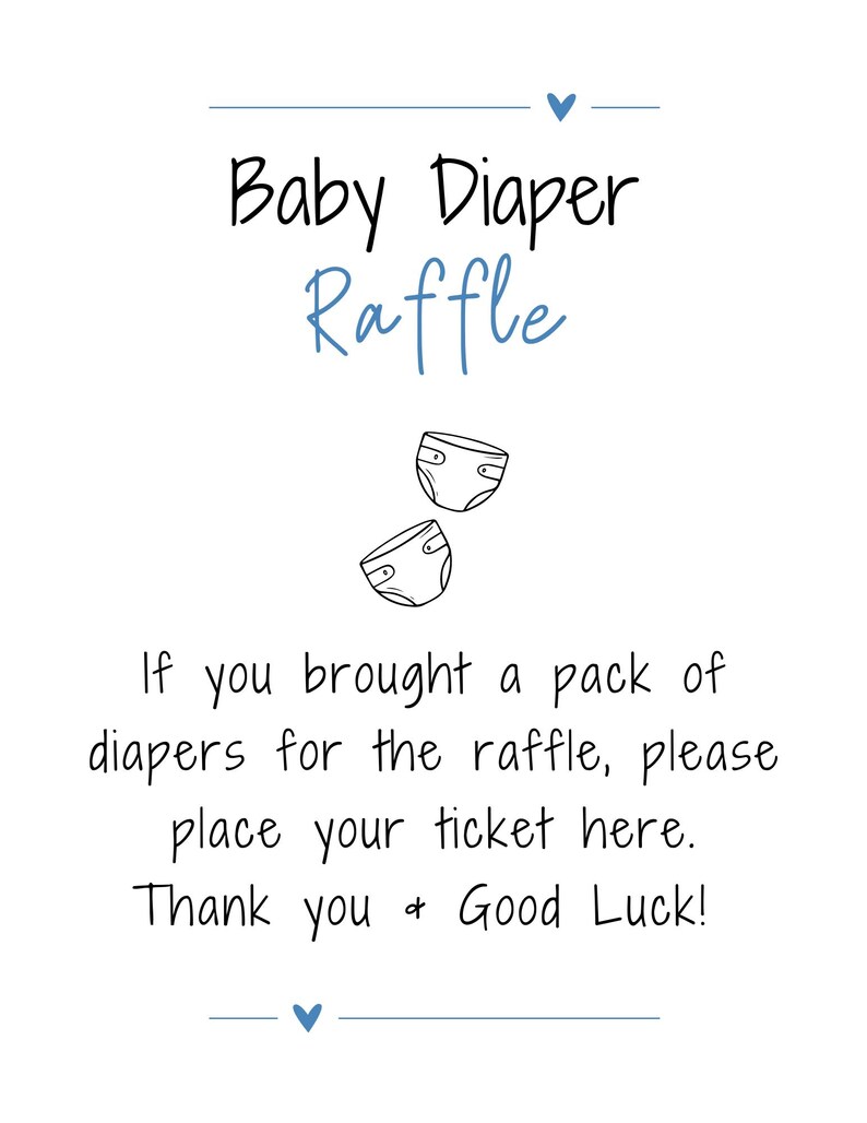 Baby Shower Diaper Raffle! Guests Bring Diapers for Raffle Tickets ...