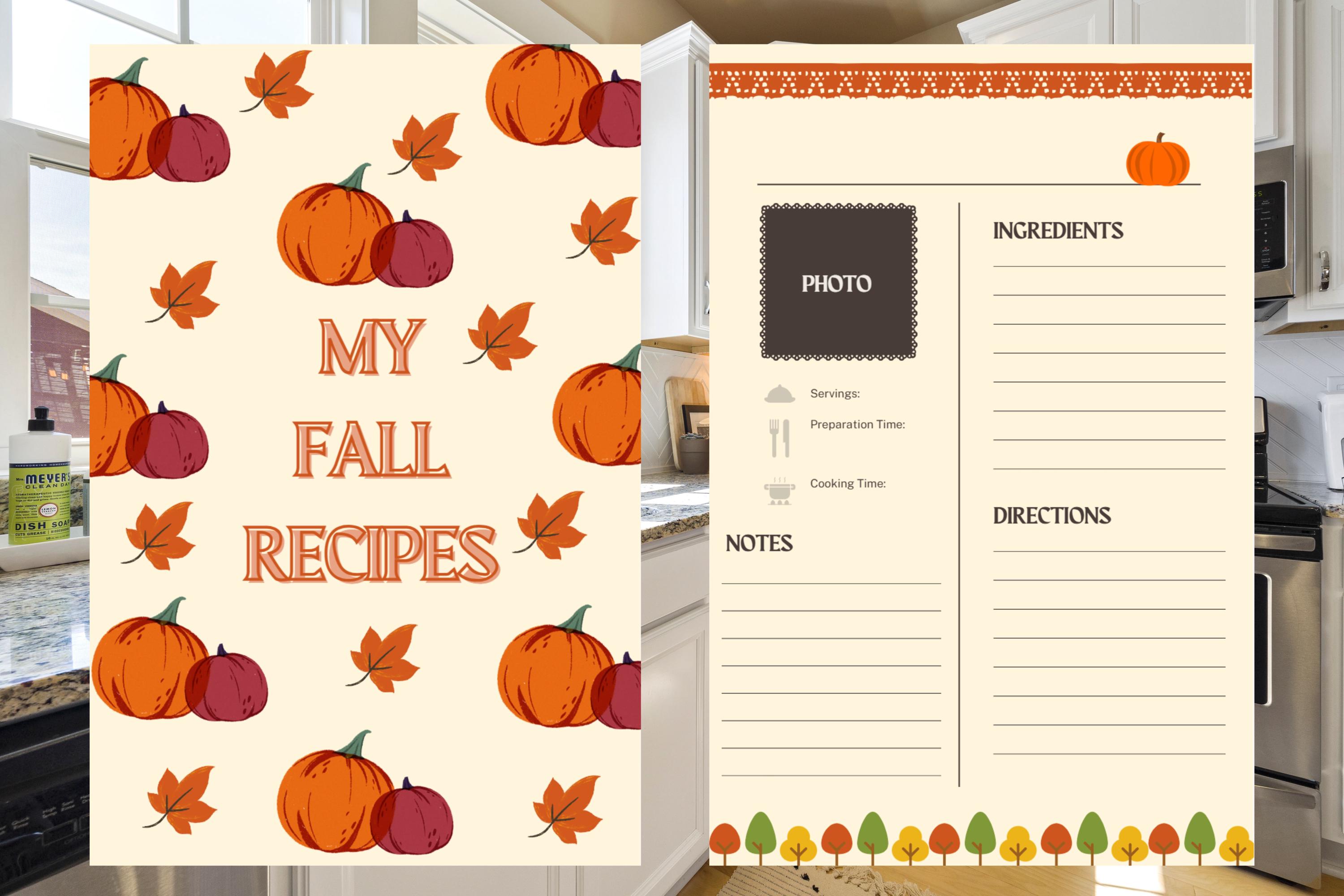 Fall Seasonal Recipe Ebook Template 50 Pages - Etsy