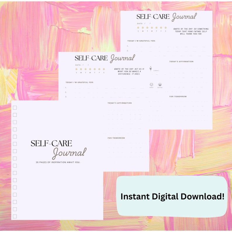 Daily Self Care Journal With Quotes - Etsy