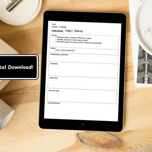 Case Brief Template Law School - Etsy