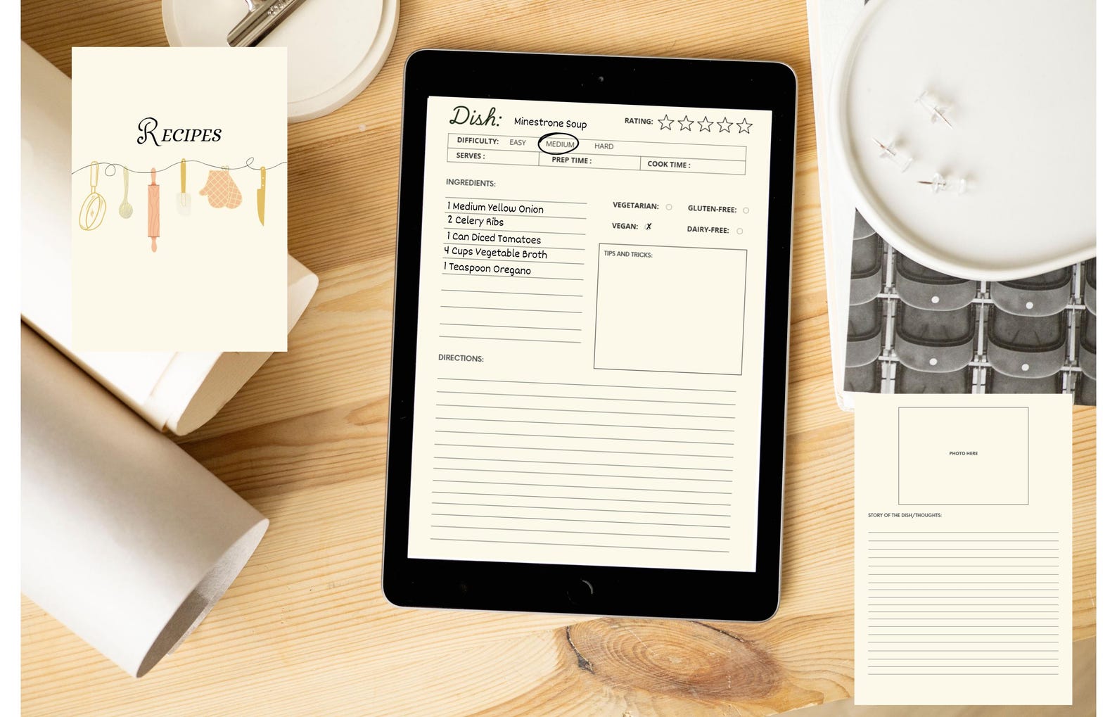 100-page Recipe E-book Template - Etsy