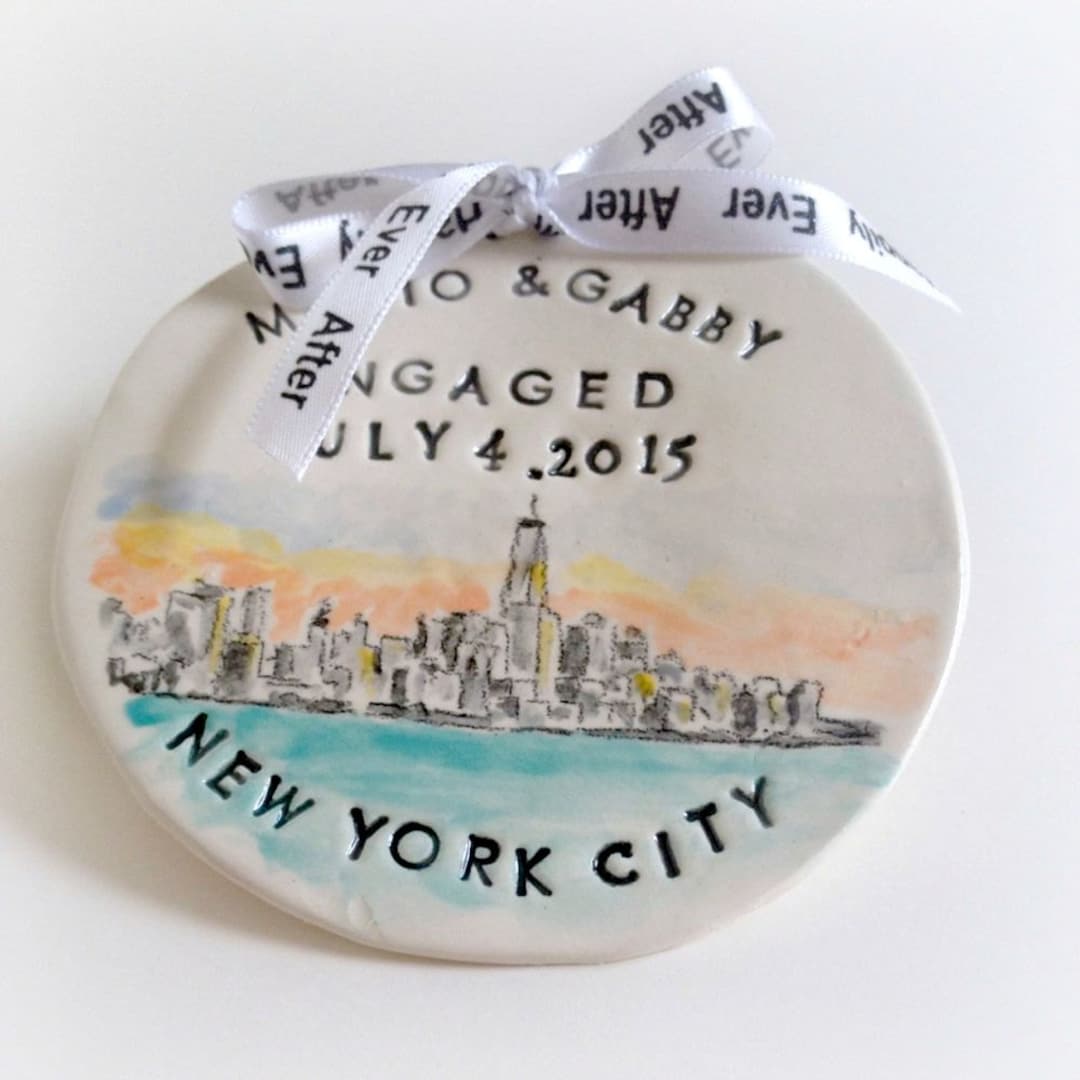 Custom Engagement Gifts for Couple: Engaged Ornament First Christmas ...