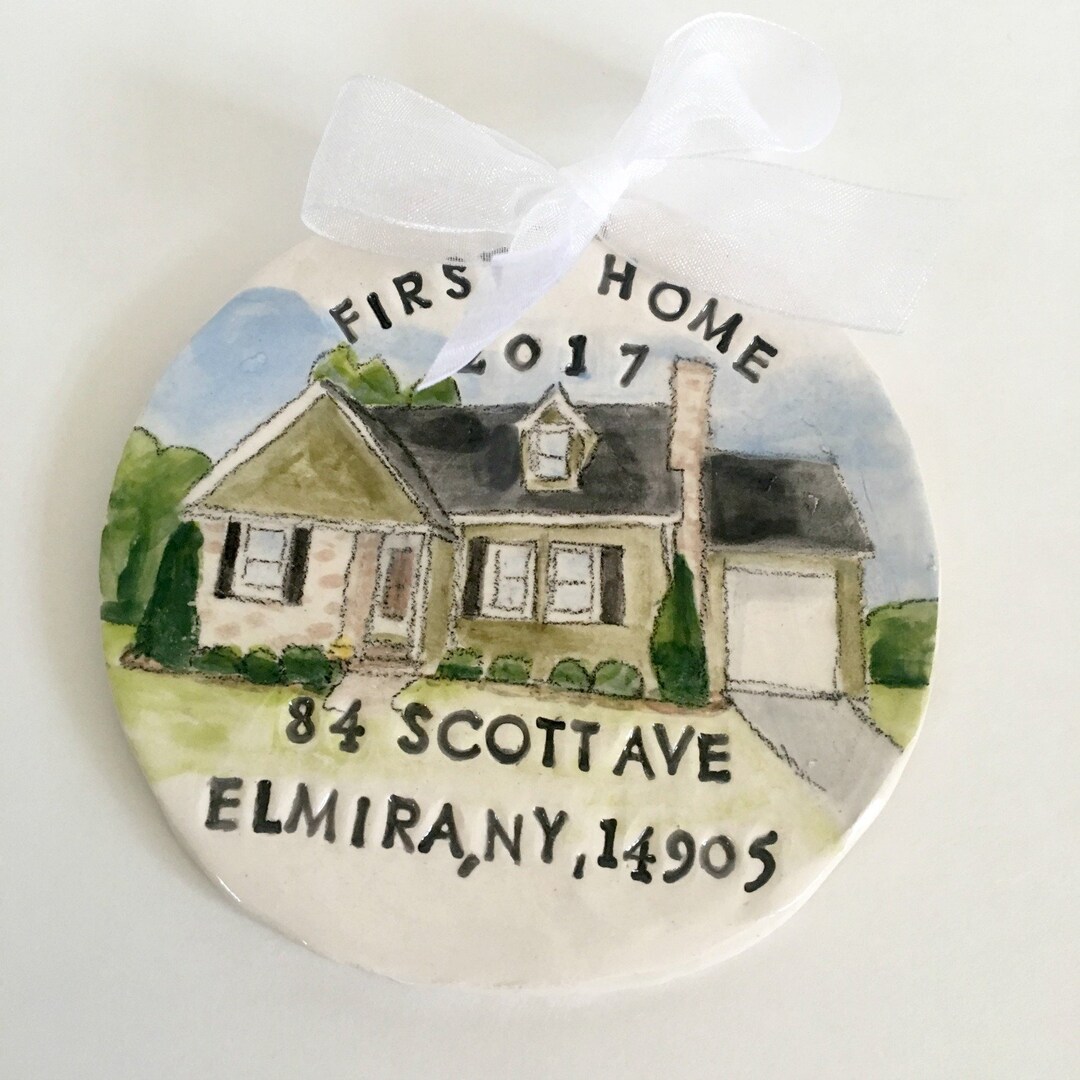 Personalized First Home Christmas Ornament: Custom Hand-painted Ceramic ...