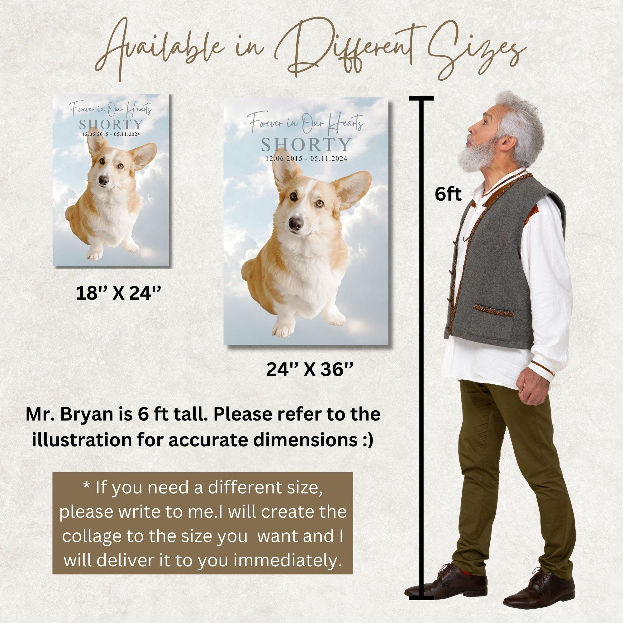 Pet Obituary With Clouds Background Funeral Sign Collage Template ...