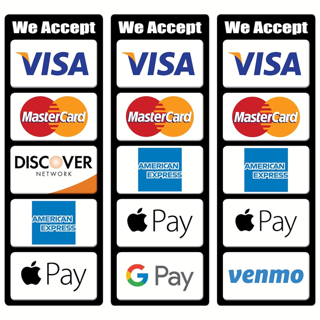 We Accept Credit Card Mobile Payment Sign Waterproof Sticker ...