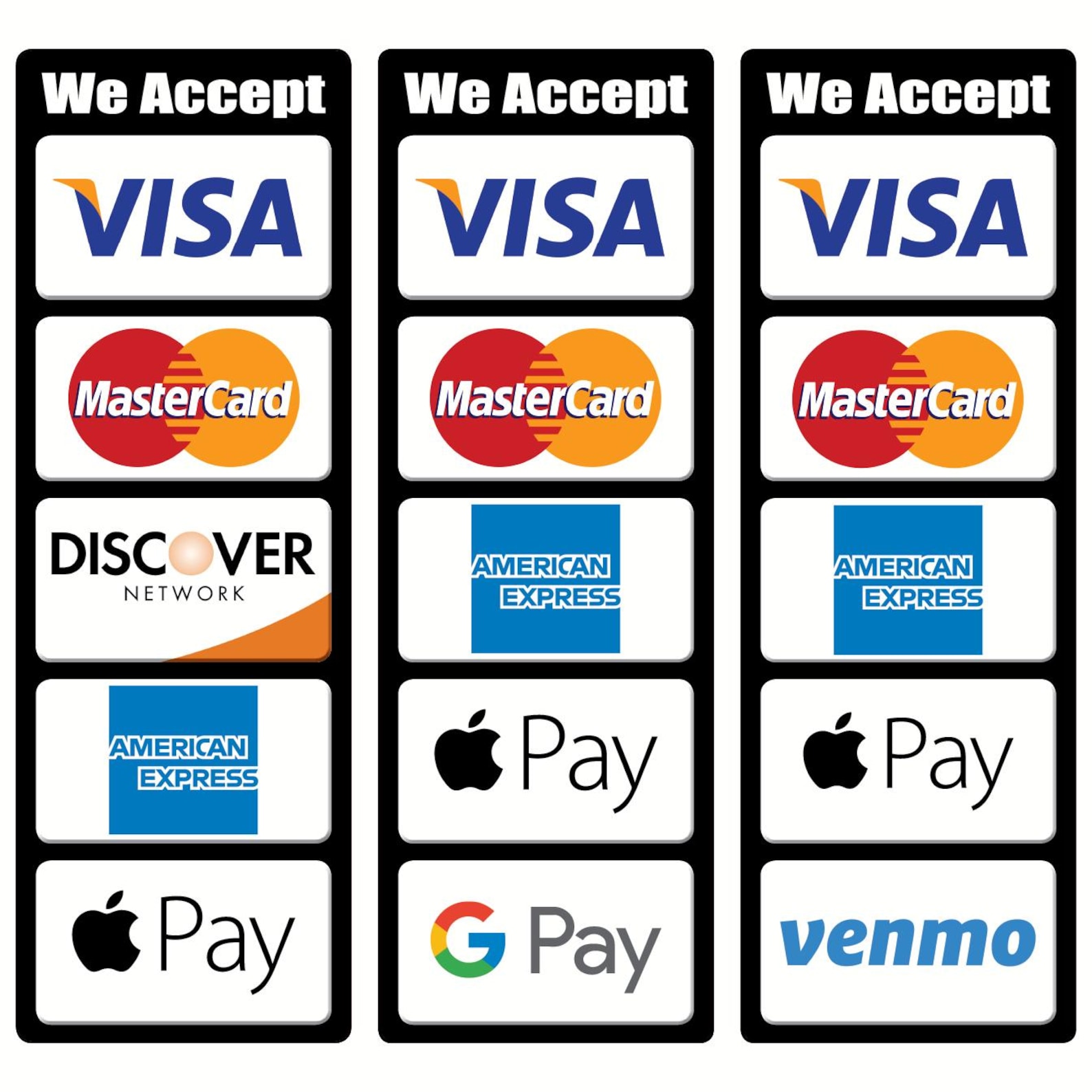 We Accept Credit Card Mobile Payment Sign Waterproof Sticker ...
