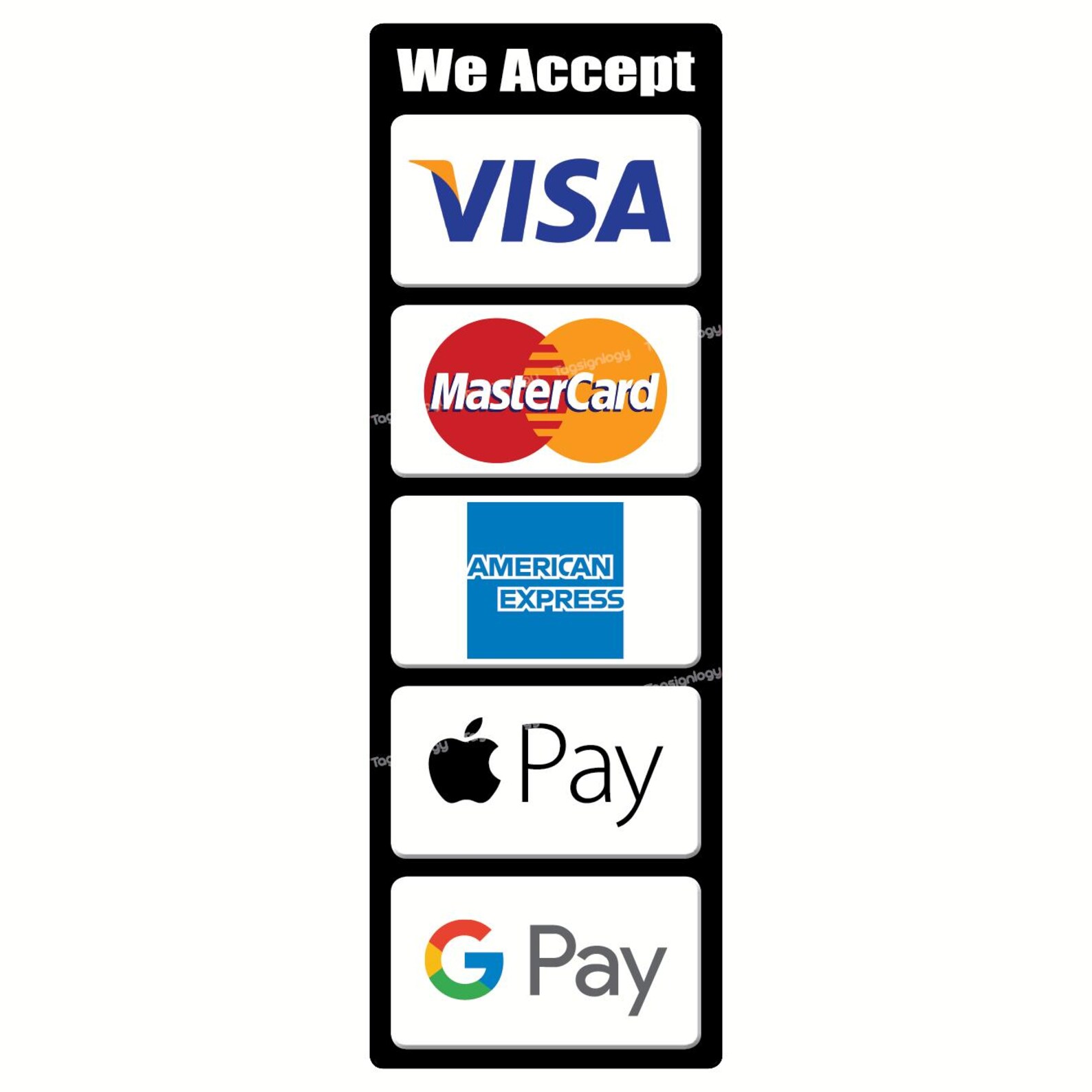 We Accept Credit Card Mobile Payment Sign Waterproof Sticker ...