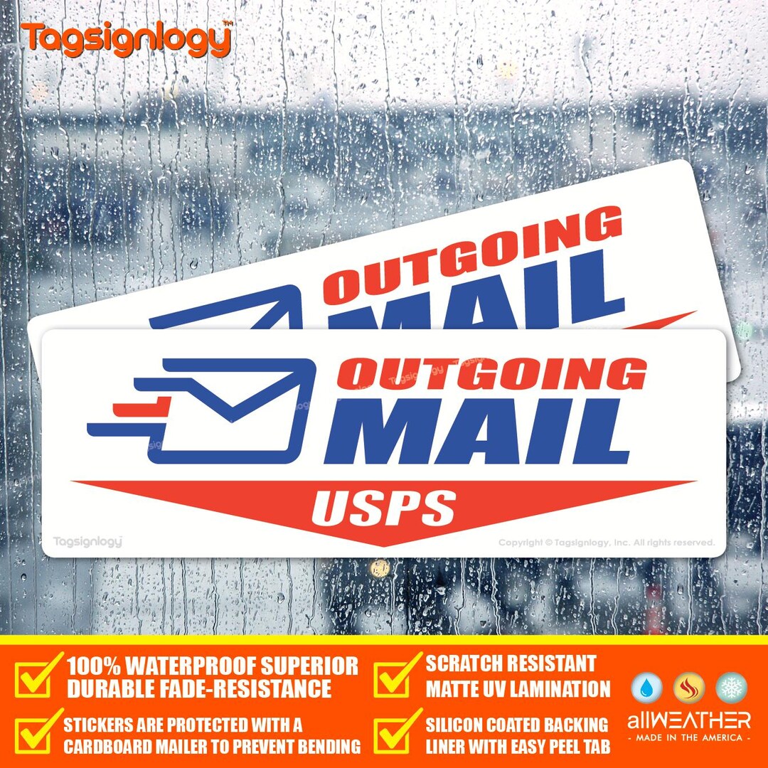 Outgoing Mail Sign UV Waterproof Vinyl Sticker Compatible for USPS Post ...