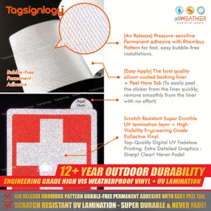 First AID *reflective* UV Weatherproof Vinyl Stickers | High Visibility ...