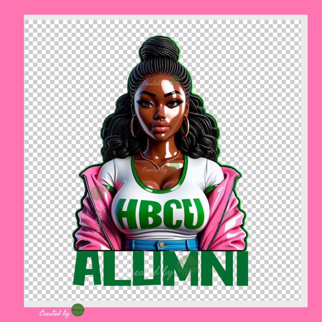 HBCU Alumni PNG Transparent File, | African American Lady Design | Pink ...