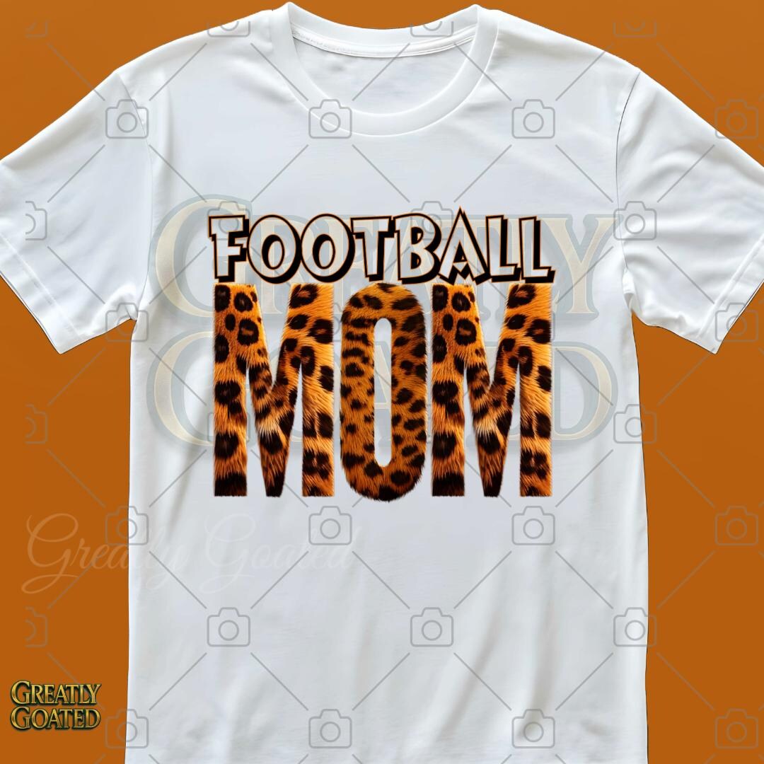 Football Mom Leopard Print PNG – Instant Download – Transparent ...