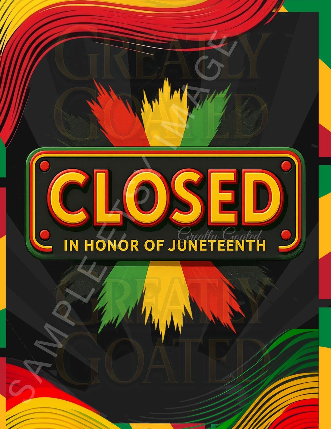 Closed for Juneteenth Sign Printable Instant Download | PNG File | 8 ...