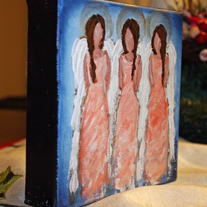 3 Angels Painting, Original Painting Small Art by Florinda - Etsy