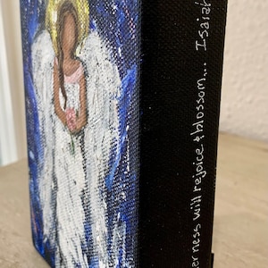 Original Angel Painting With a Scripture, Abstract Acrylic on Canvas ...