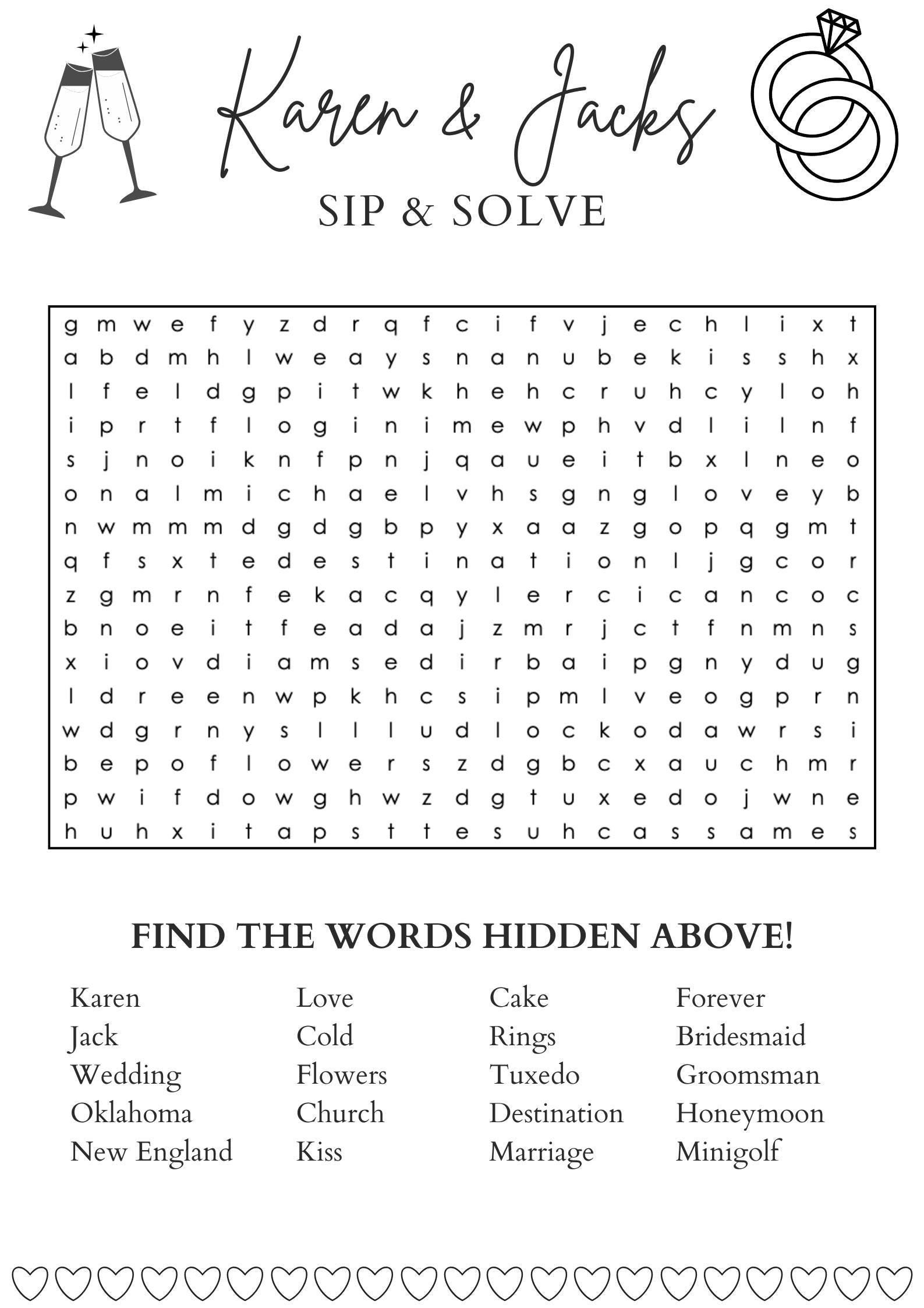 Custom Event Word Search - Etsy