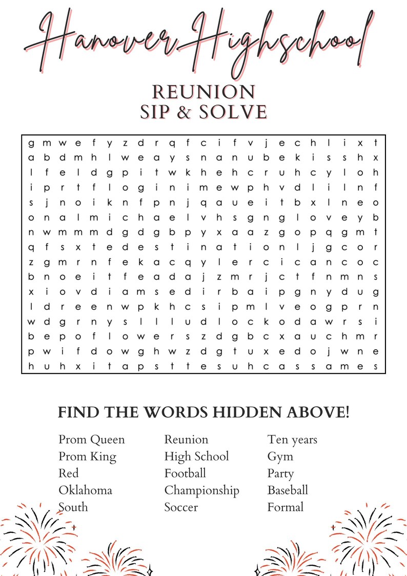 Custom Event Word Search - Etsy