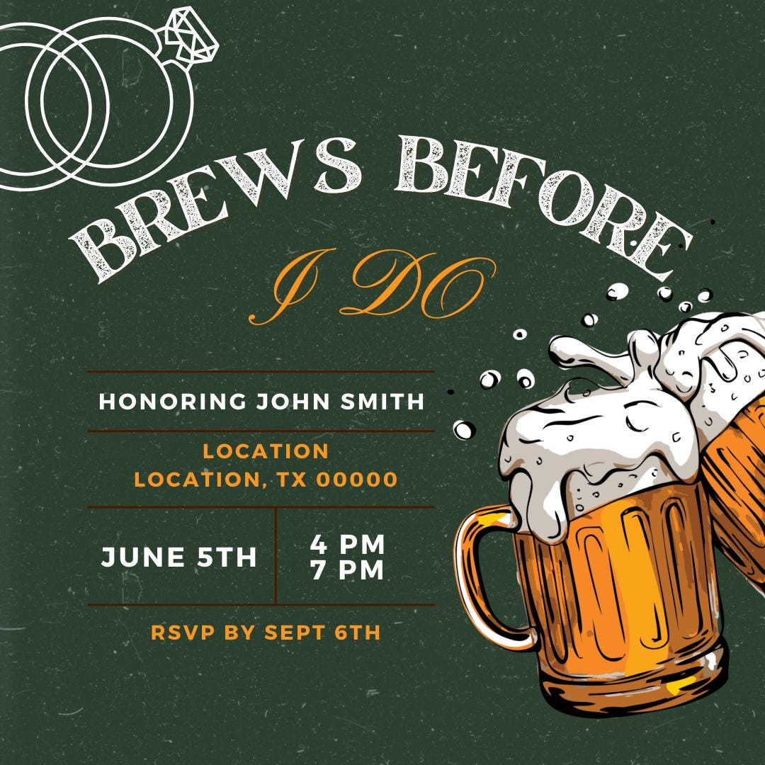 Groom's Shower Invitation - Etsy