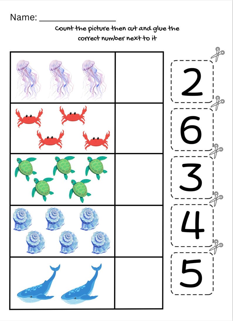 Ocean Theme Cut and Glue Activity for Your Class! Super Easy and Cute ...
