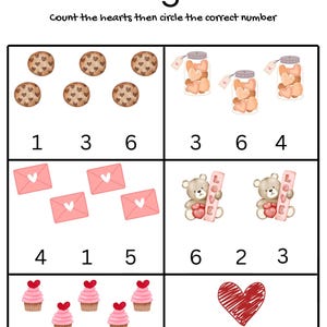 Valentine's Day Worksheet or Craft Count the Hearts and Then Circle the ...