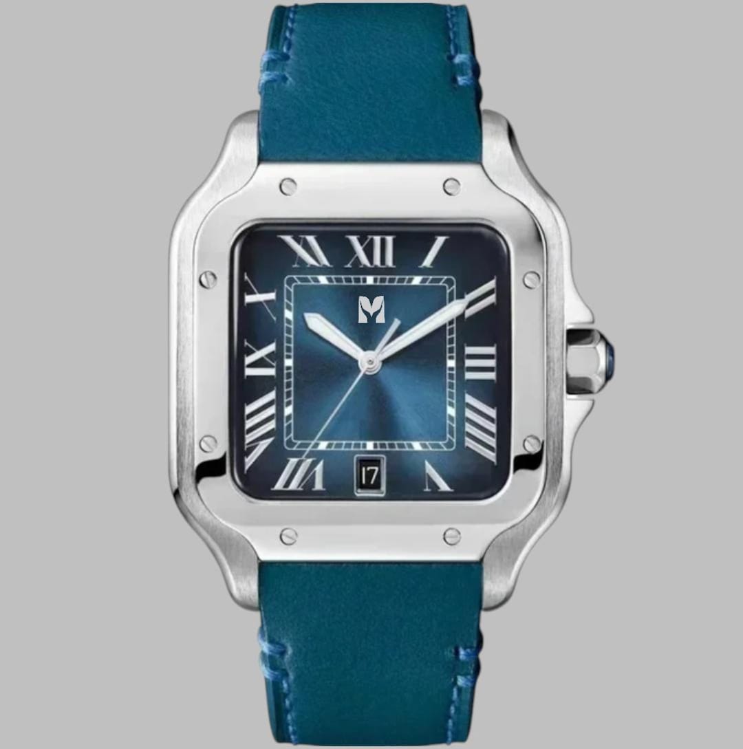 Custom Modded Seiko Stainless Steel Santos Homage With NH35 Automatic ...