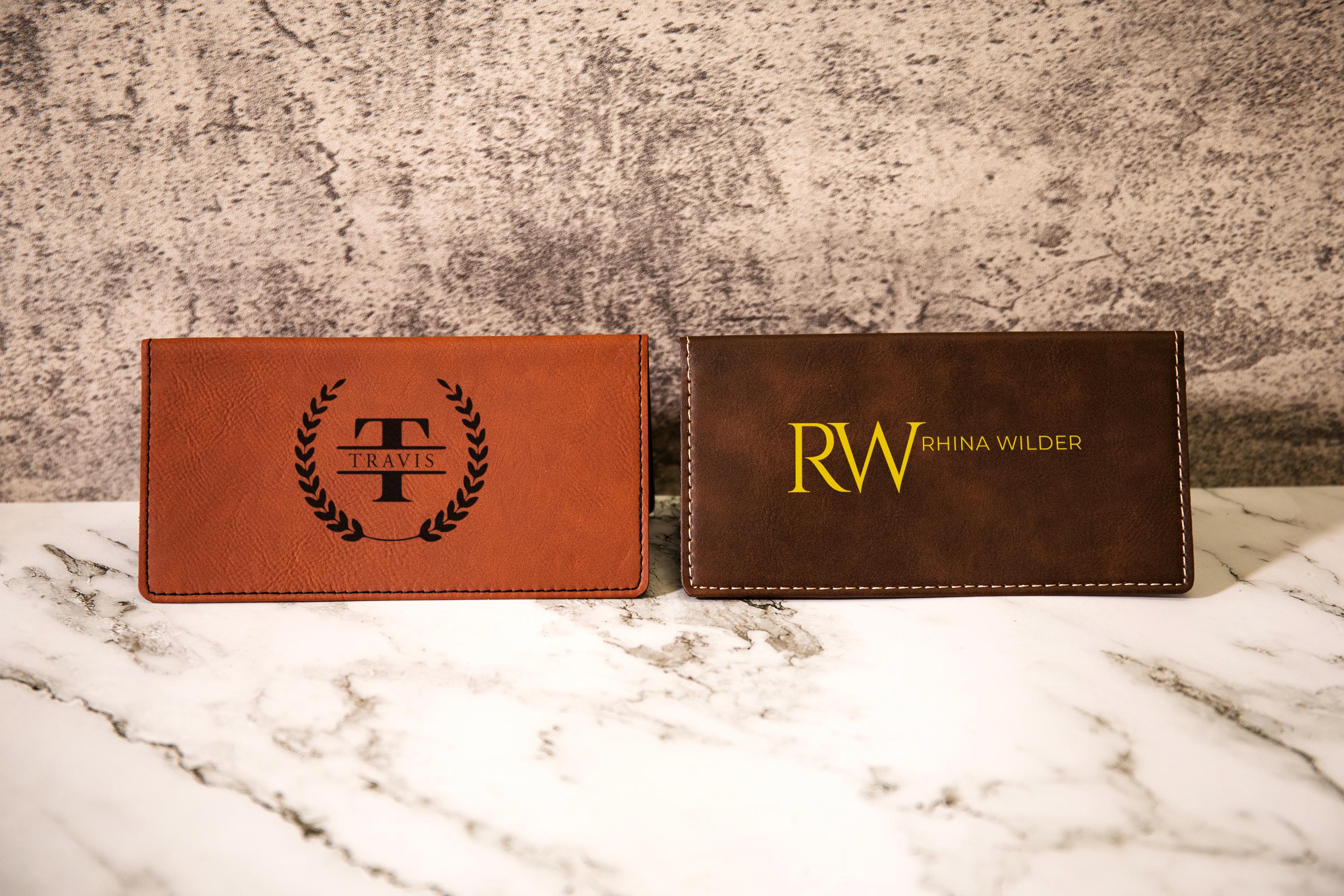 Leather Checkbook Cover, Personalized Checkbook Wallet, Custom ...