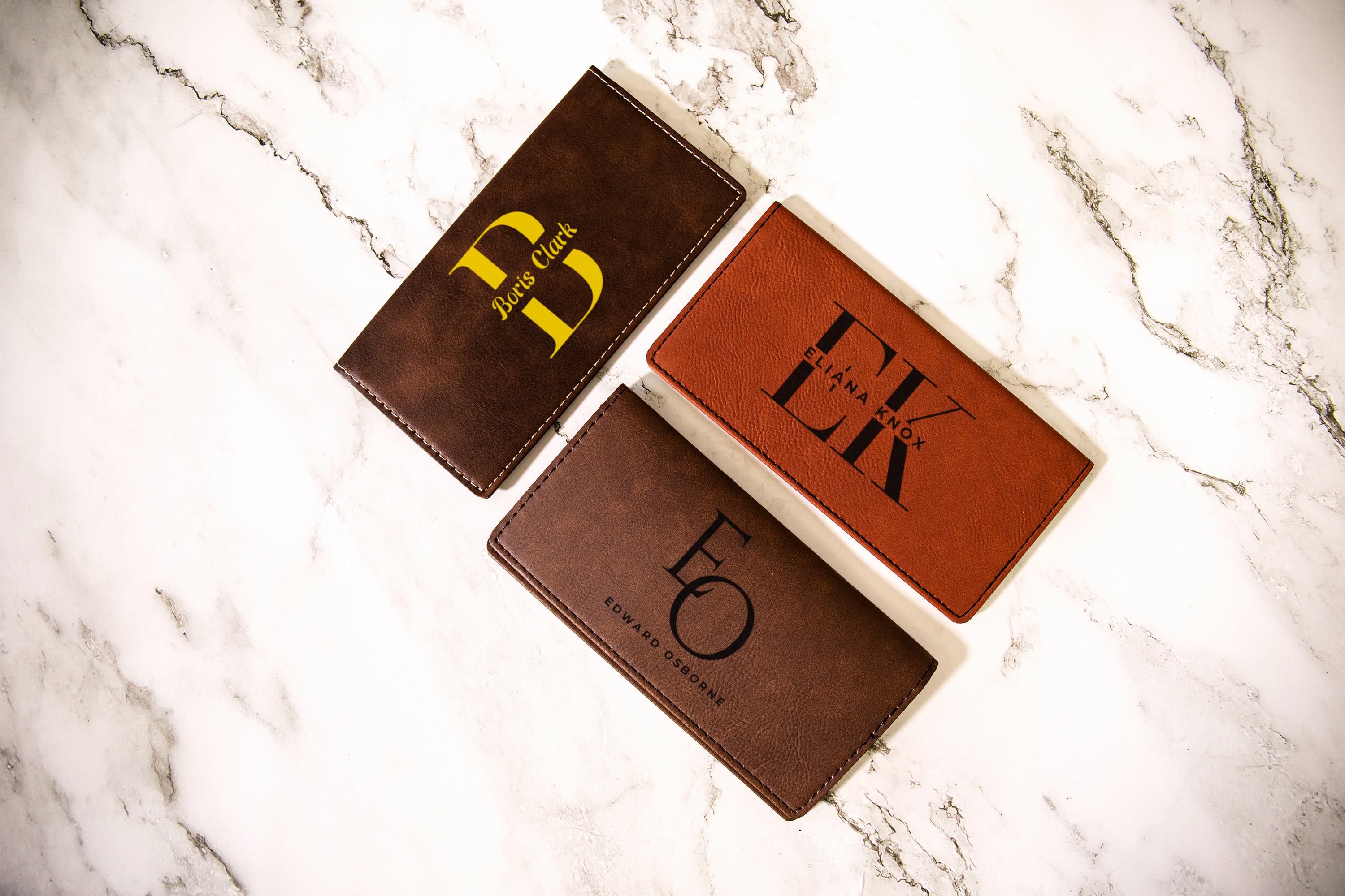 Leather Checkbook Cover, Personalized Checkbook Wallet, Custom ...