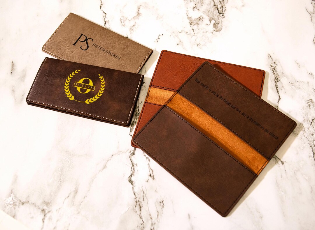 Leather Checkbook Cover, Personalized Checkbook Wallet, Custom ...