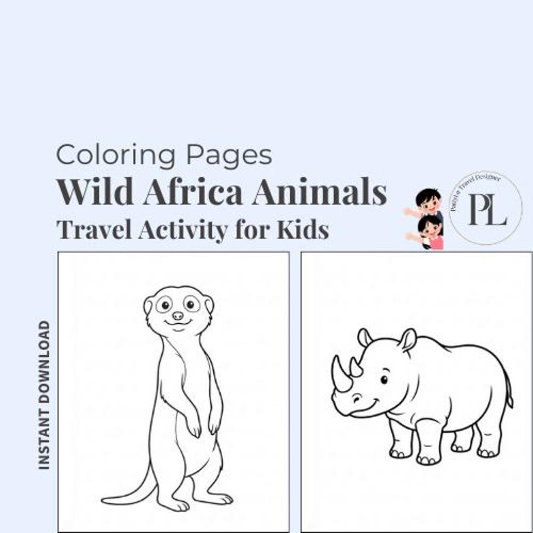 Wild Africa Animals Coloring Pages | Printable Safari Coloring Book for ...