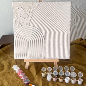Textured Line Art Coloring Canvas: Fun Pack With Paints - Etsy
