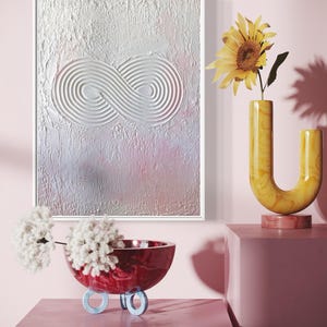 Textured Infinity Symbol Painting: White Abstract Canvas Art - Etsy