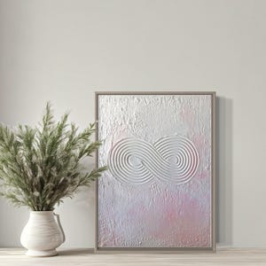 Textured Infinity Symbol Painting: White Abstract Canvas Art - Etsy